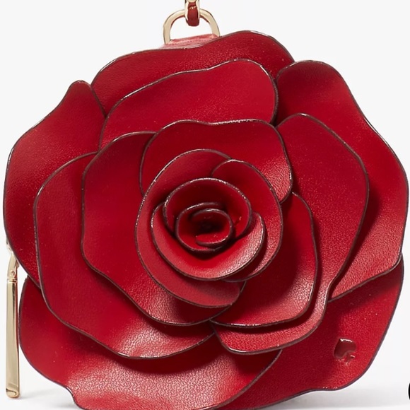 kate spade | Bags | Kate Spade Flora 3d Red Rose Zipper Coinpurse ...